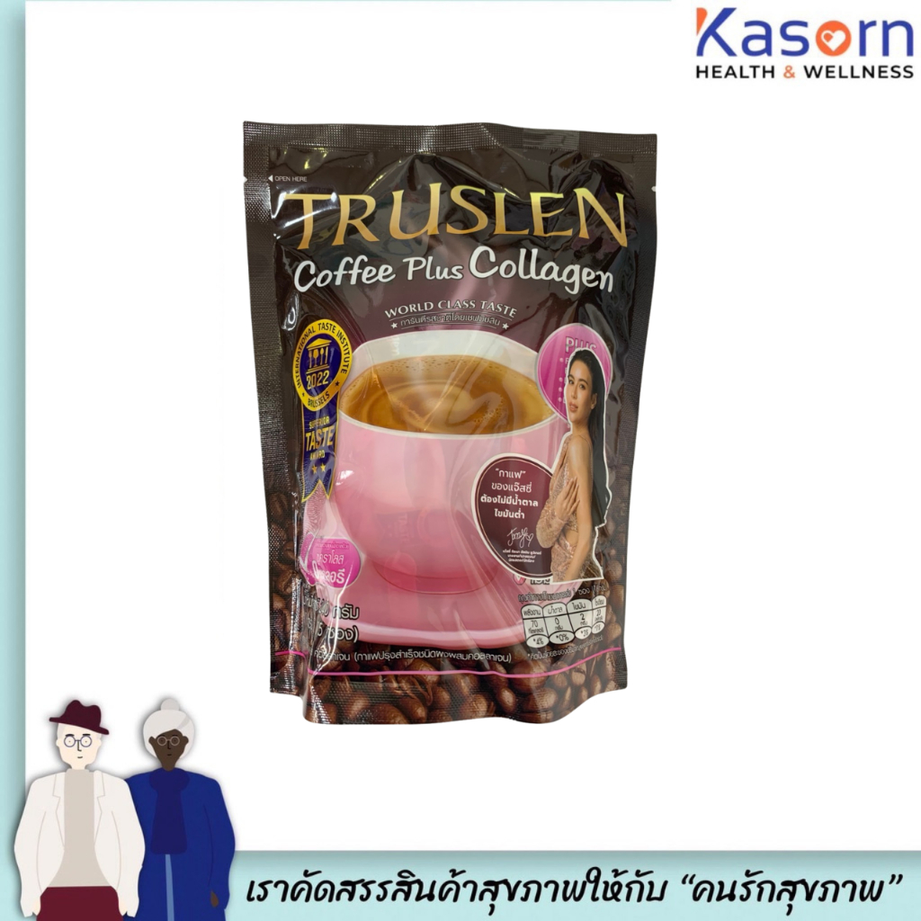 TRUSLEN ทรูสเลน กาแฟปรุงสำเร็จชนิดผง Coffee Plus Collagen (16 กรัม x 15 ...