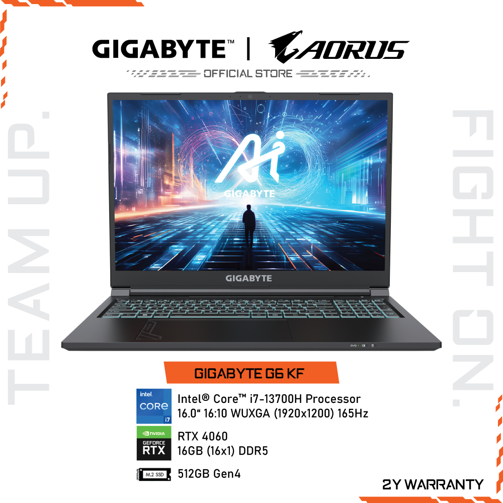 GIGABYTE G6 KF-73TH893KH Gaming Notebook 16" | Intel® Core™ i7-13700H ...