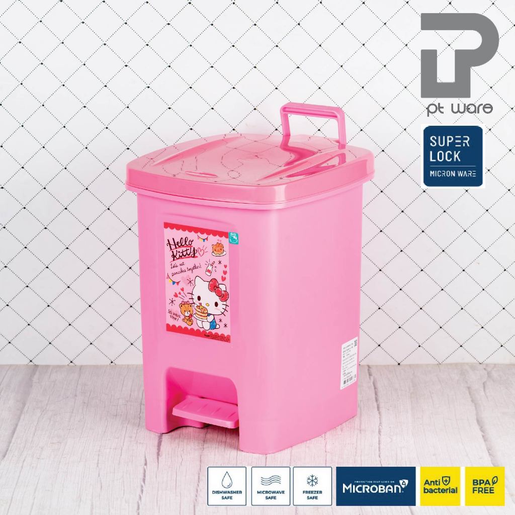 Superlock Micronware ถังขยะเท้าเหยียบ (10 ลิตร) ลายลิขสิทธิ์แท้ Hello Kitty 5667 | Shopee Thailand