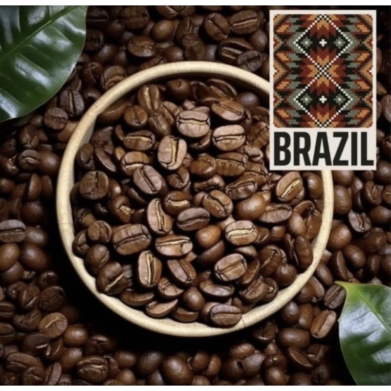Coffee beans BRAZIL 100% Arabica Single origin Santos 250g ** เมล็ดกาแฟบราซิล 100% สายพันธุ์ ...