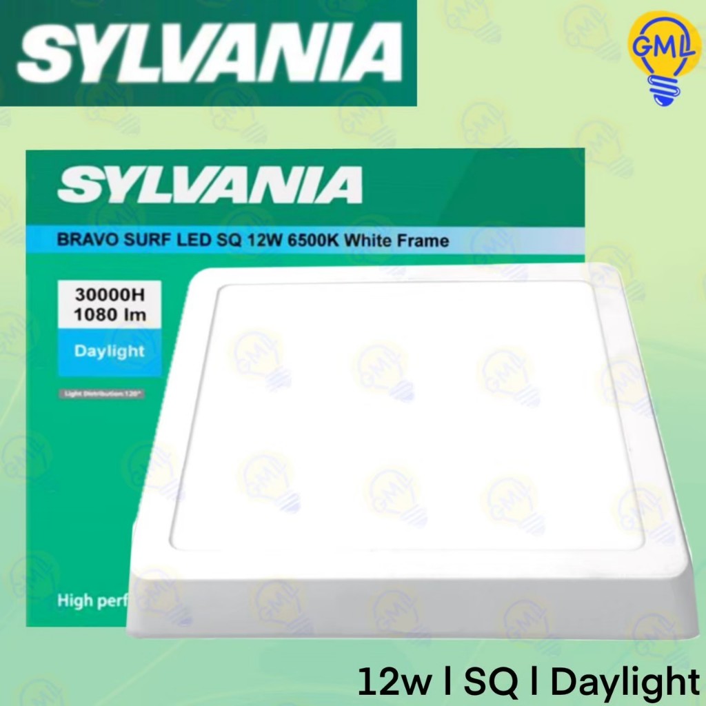 Sylvania โคมไฟดาวน์ไลท์ LED ติดลอย เหลี่ยม ขอบขาว 12W 18W แสงขาว แสงวอร ...