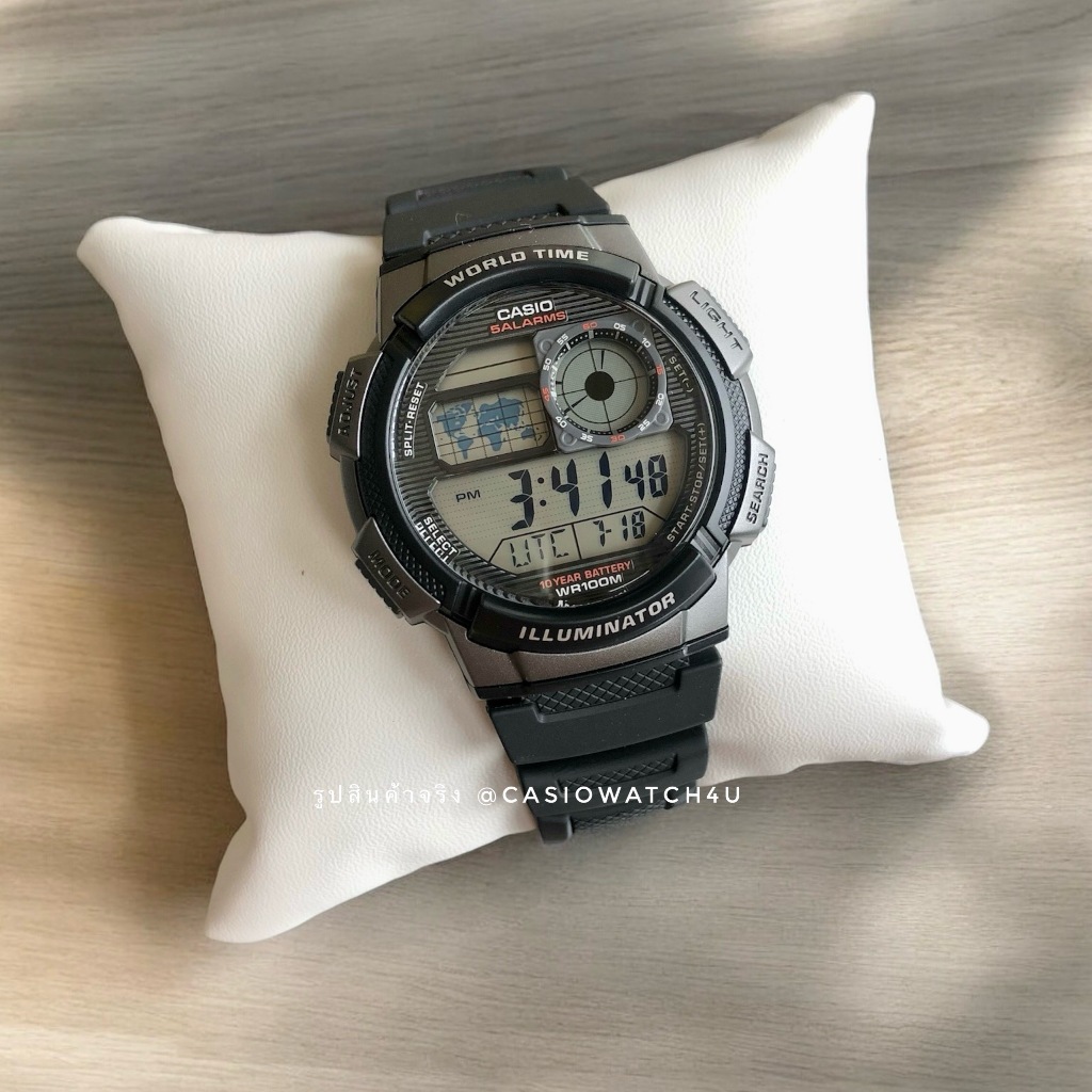 นาฬิกาข้อมือ CASIO รุ่น AE-1000W-1B แบต10ปี worldtime รับประกันศูนย์เซ็นทรัล cmg | Shopee Thailand