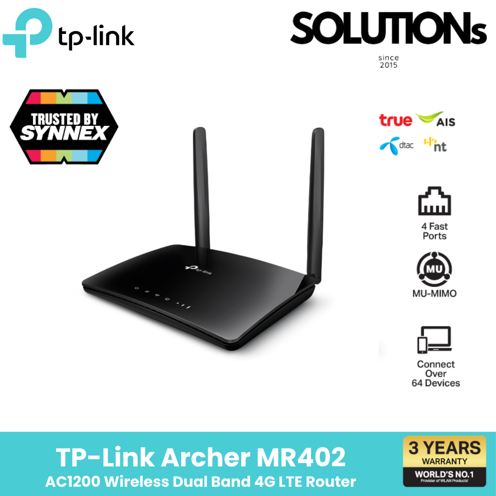 TP-Link Archer MR402 เราเตอร์ใส่ซิม AC1200 4G Router Wifi รองรับ 4G ทุก ...
