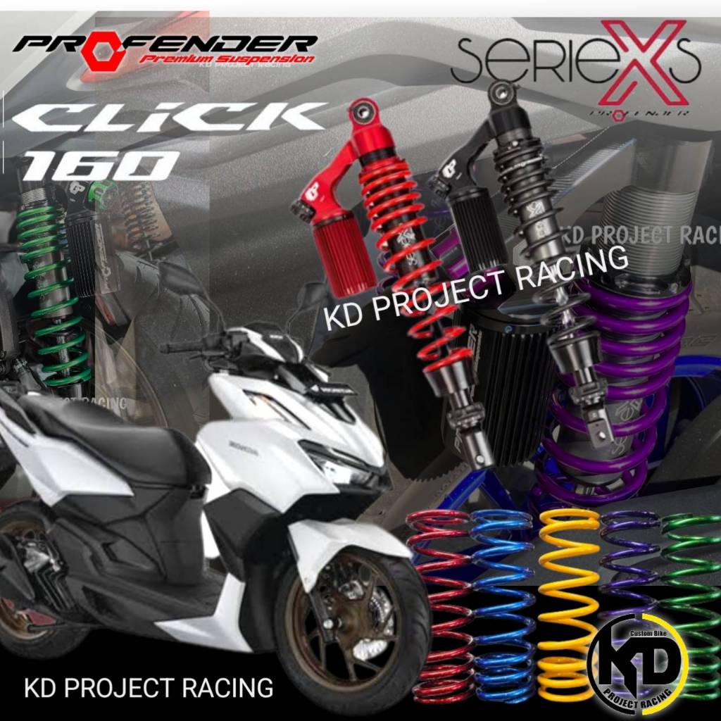 โช๊ค Profender รุ่น X series สีแดง กับ สีดำ Honda Click160 2021-25 ...