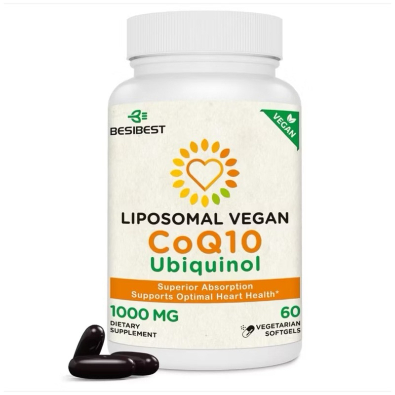 LIPOSOMAL COQ10 UBIQUINOL 1000MG ต้านอนุมูลอิสระ สร้างพลังงาน ป้องกันหัวใจล้มเหลว (บรรจุ60ซอฟท์ ...