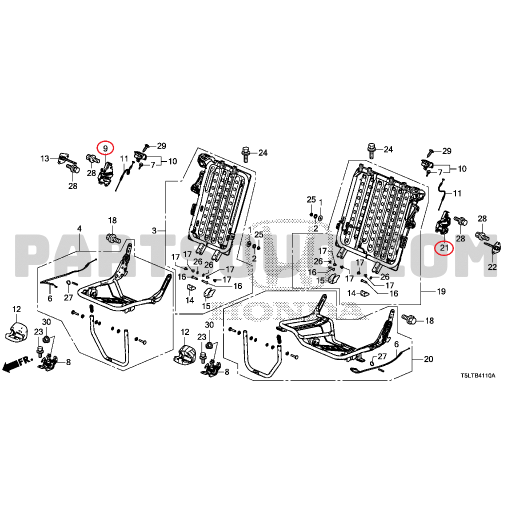 Honda Jazz GK กลอนล็อคเบาะหลัง LOCK COMP., L/R. Rear Seat ตัวล็อคเบาะ ...