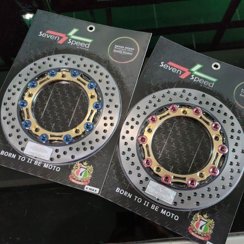 จานดิสหน้า x-max 7 speed ขนาด 267 มิล.สีทองหมุดแดง1/ทองหมุดน้ำเงิน1 ...