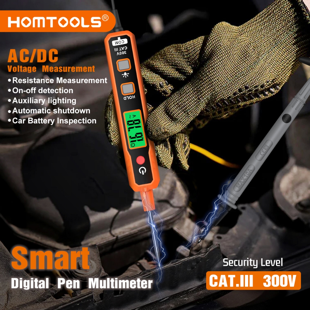 【มาถึงภายใน 3 วัน】Homtools HM67 มัลติมิเตอร์แบบปากกาอัจฉริยะ 300V AC/DC ...