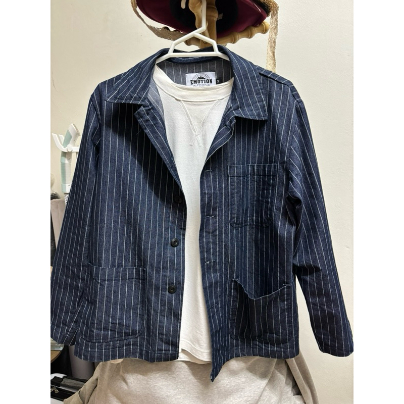 มือสอง. ป้าย EMOTION แท้. Jacket Demin Stripes (ตำหนิ) | Shopee Thailand