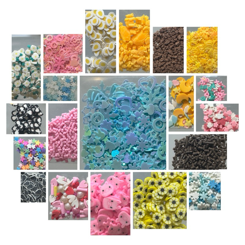 Fimo ฟีโม่ SET 1 ตกแต่ง ตกแต่งเล็บ เรซิ่น งานdiy ดาว หัวใจ เลื่อม เกล็ด ...