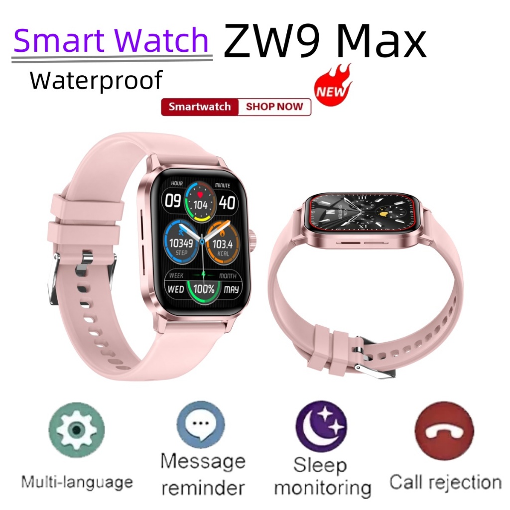 Smart Watch สมาร์ทวอทช์ ระบบบลูทูธ ZW9 Max Unisex รองรับภาษาไทย heart rate monitor นาฬิกากันน้ำ ...