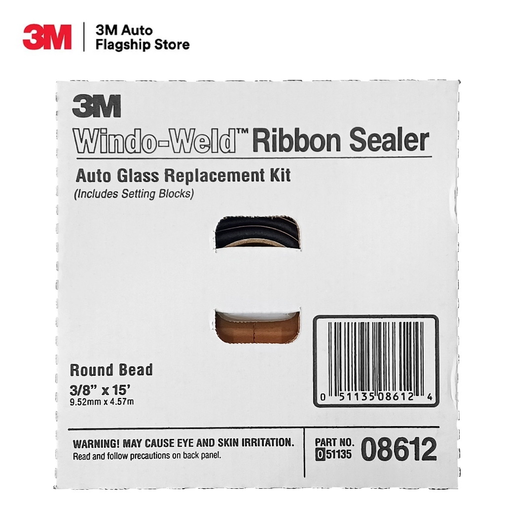 3M 8612 กาวเส้นติดตั้งกระจกรถยนต์ WINDOW-WELD RBSL ขนาด 3/8 Inch x15 ft ...