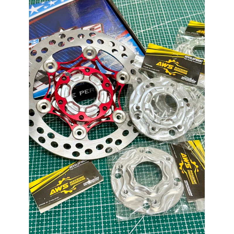 แผ่นรองจาน BU69 สเปเซอร์จาน (ลาย SP ลาย KC ) ดุมเวฟ125 S R I บังลม ...