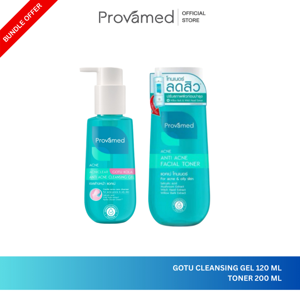 Provamed Acniclear Facial Toner (200 ml)+ Provamed Acniclear Gotu Kola ...