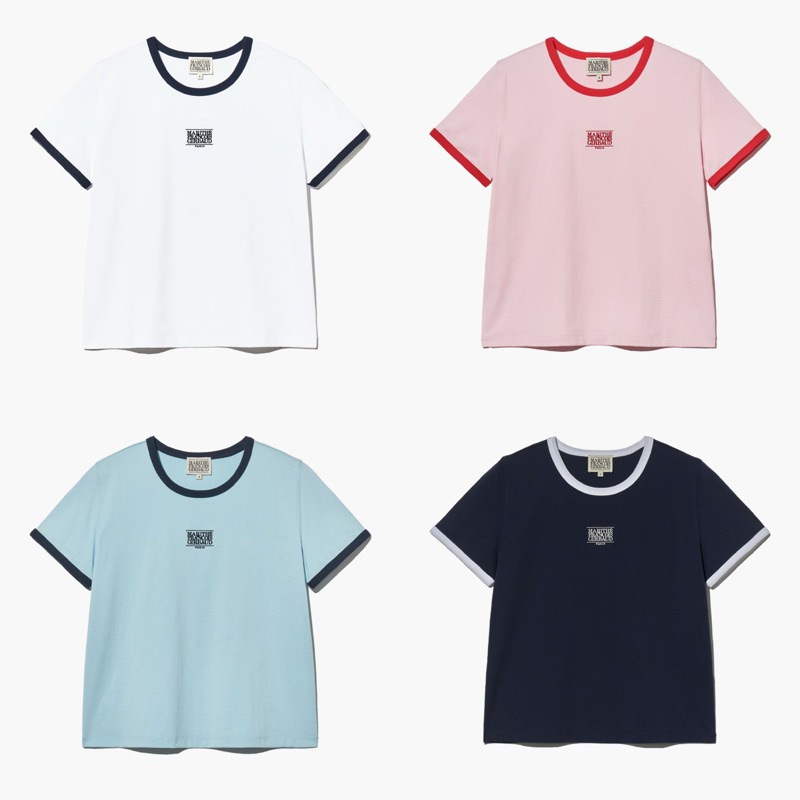 พรีออเดอร์ Marithe รุ่น W Classic Crop Ringer Tee | Shopee Thailand