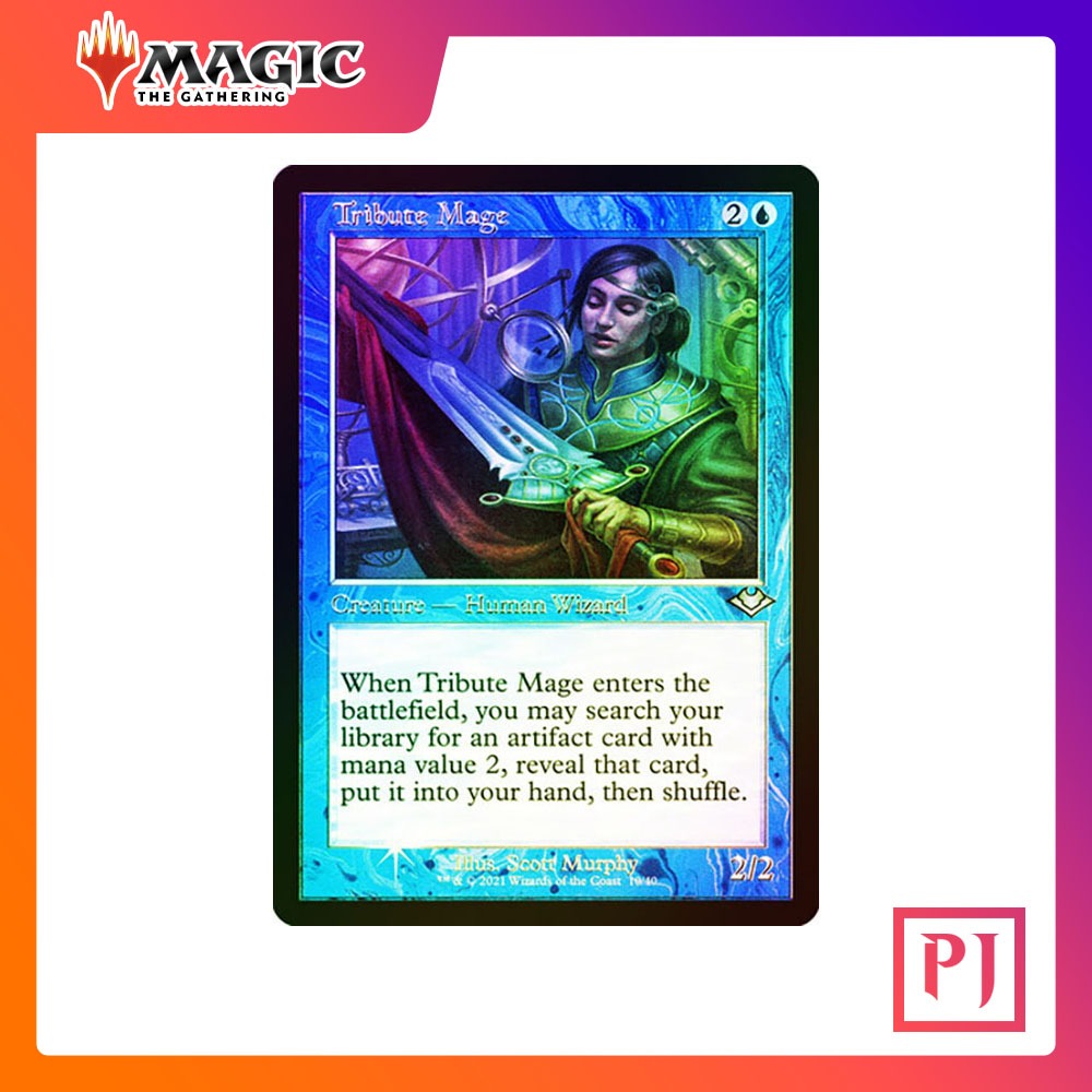 [MTG] Tribute Mage (Retro Frame) (Foil Etched) [MH1] [BLUE] [UNCOM] [FOIL] [ENG] (การ์ดเมจิค ...