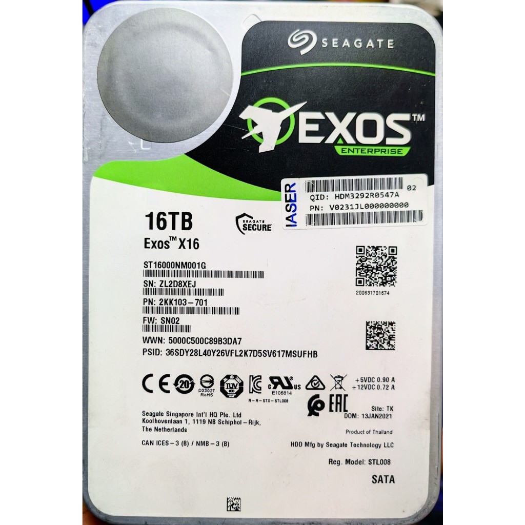 16TB seagate harddisk Exos X16 มือสอง ใช้งานปกติ ไม่bad ประกัน30วัน | Shopee Thailand