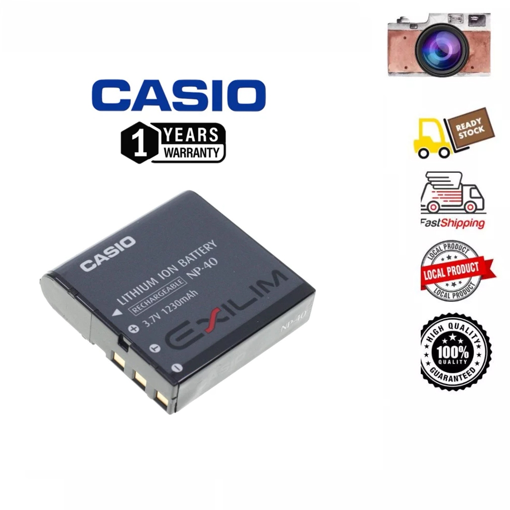Casio NP-40 แบตเตอรี่ for EX-FC100 EX-FC150 EX-FC160S Exilim EX-Z400 EX ...