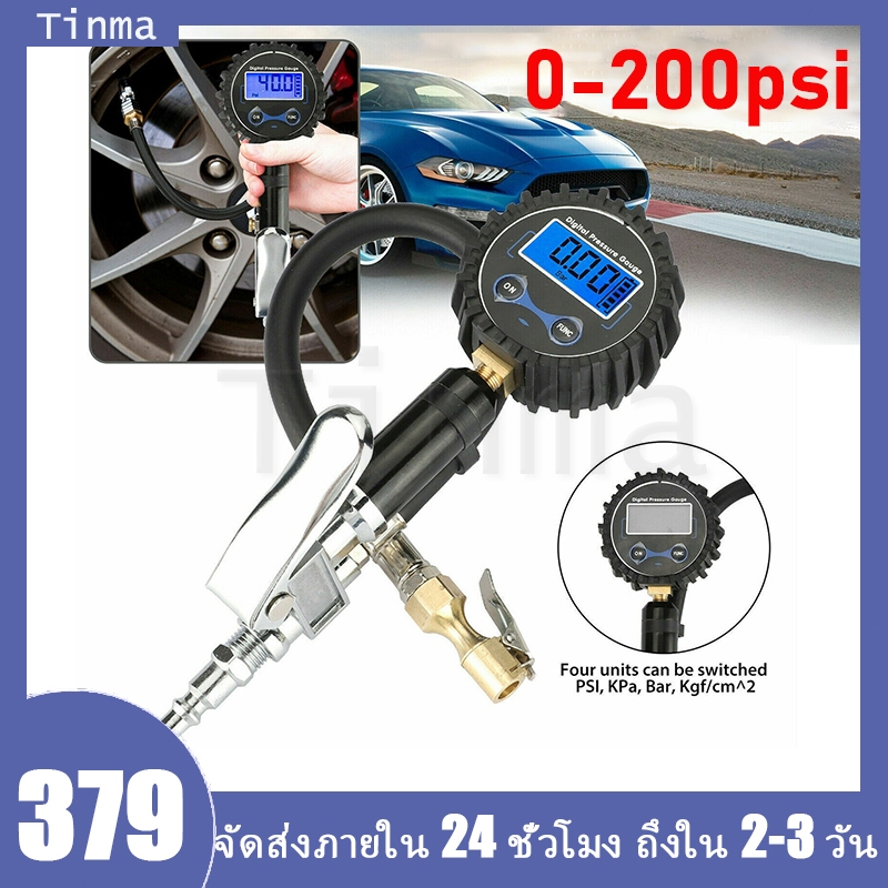 COD CODเครื่องวัดความดันลมยางแบบดิจิตอล LCD TPMS 200PSI ยางรถยนต์ ...