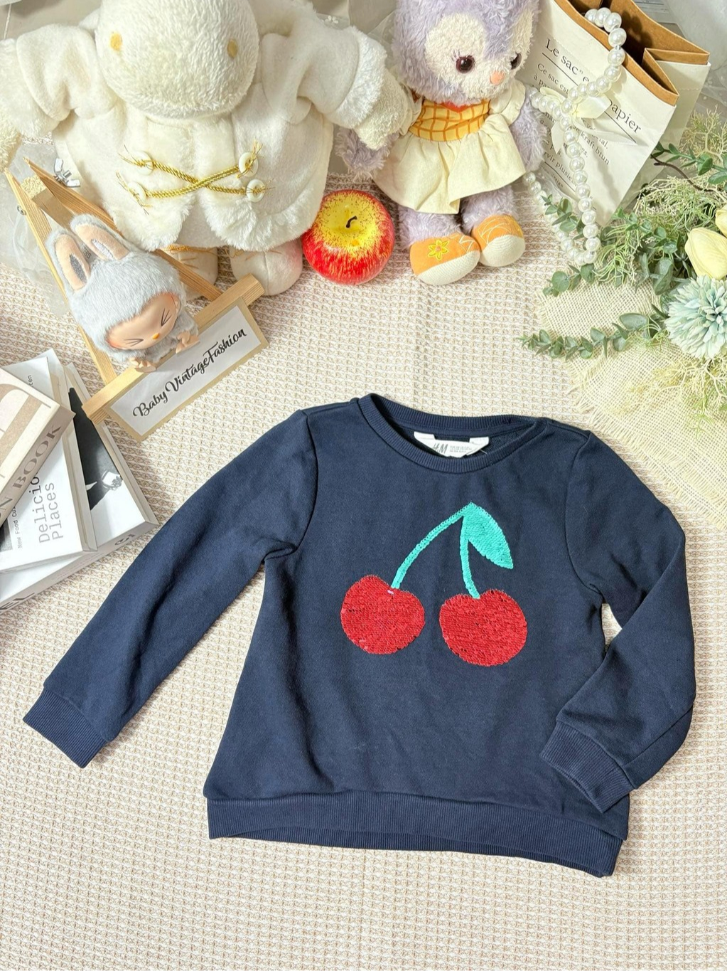 เสือสเวตเตอร์เด็กมือสอง**ป้าย H&M/Size 3-4y** สีกรมลายเชอร์รี่ ใหม่และสภาพสวยมาก!!! | Shopee ...