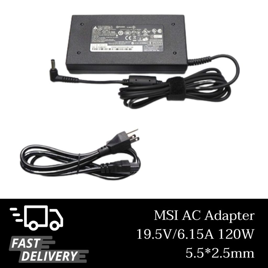 MSI AC Adapter 19.5V/6.15A 120W 5.5*2.5mm (msi001 oem) | Shopee Thailand