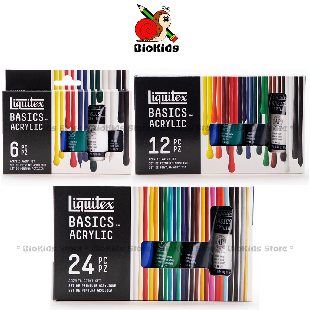Liquitex Basic Acrylic Set 22 ml. 6, 12, 24 tubes I สีอะคริลิคหลอดสี ...