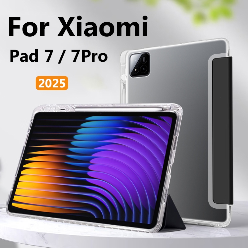 ใช้สำหรับ Xiaomi Pad 7 / 7Pro 11.2 นิ้ว 2025 เคส พร้อมถาดใส่ปากกา สําหรับ Xiaomi Pad 7 Case ฝา ...