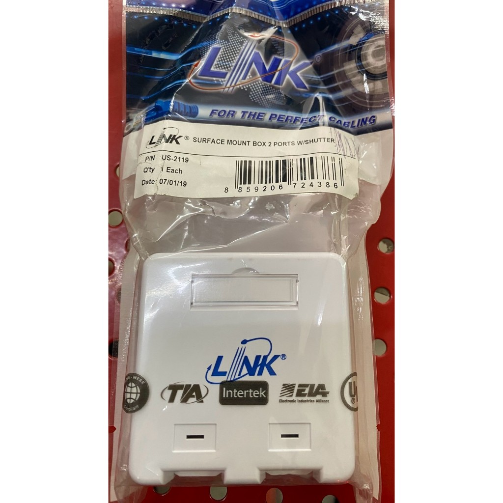 LINK Surface Mount Box 2Port #US-2119 กล่องตัวเมียติดพื้นหรือผนัง ขนาด ...