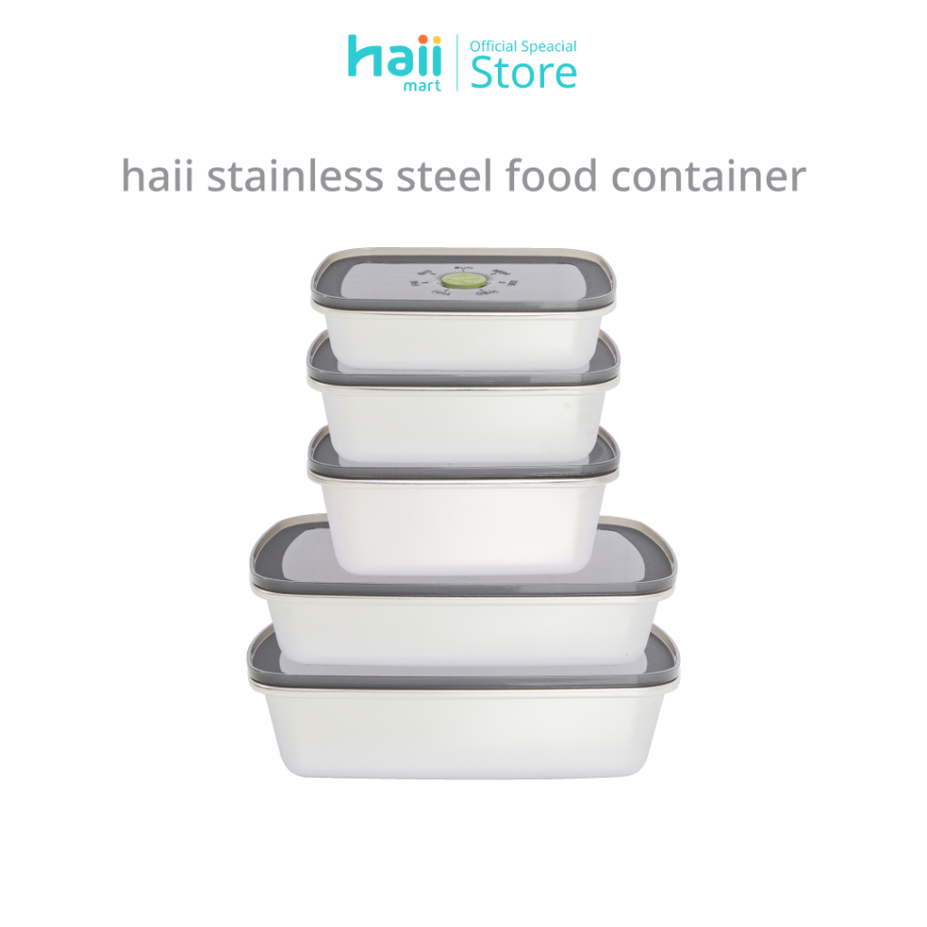 [ลด 200.-] Haii Mart - haii stainless steel food container set 5 ชิ้น ...