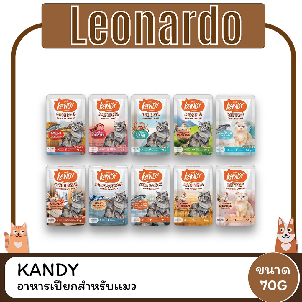 [แบบโหล,12ซอง] Kandy Cat Wet Food อาหารแมวแคนดี้ ชนิดเปียก ขนาดซองละ ...