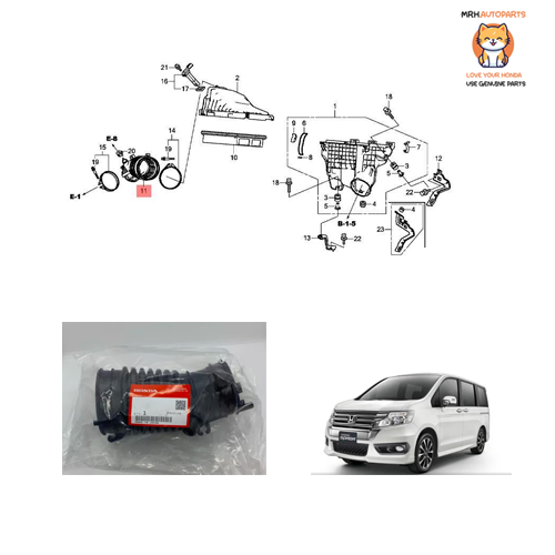 ท่อยางหม้อกรองอากาศ Honda Stepwagon RK5 2012-2017 แท้ศูนย์ราคาต่อ 1 ...