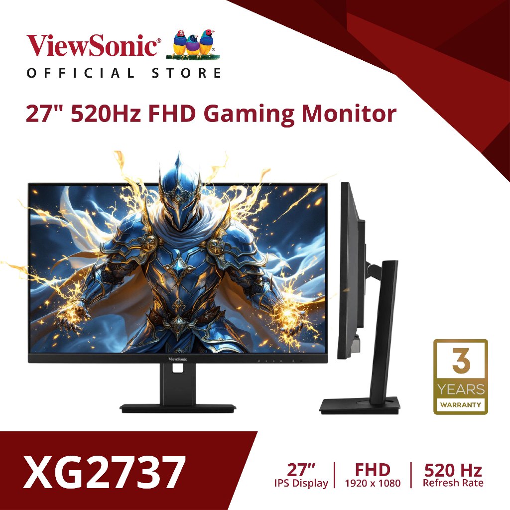 ViewSonic Gaming Monitor XG2737 / 27" Full HD / IPS / 520Hz / 1 ms (จอ ...