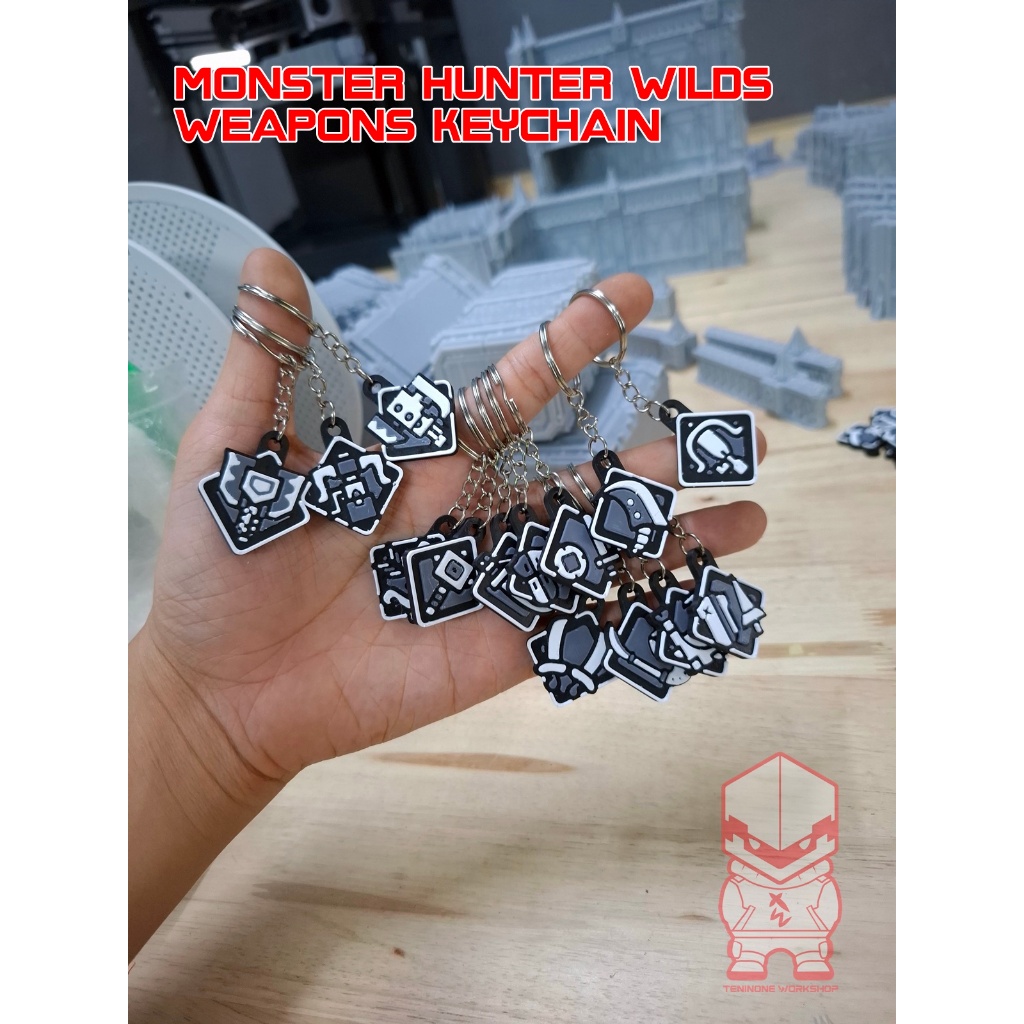 monster hunter wilds weapons keychain พ่วงกุญแจลายอาวุทเกม monster ...
