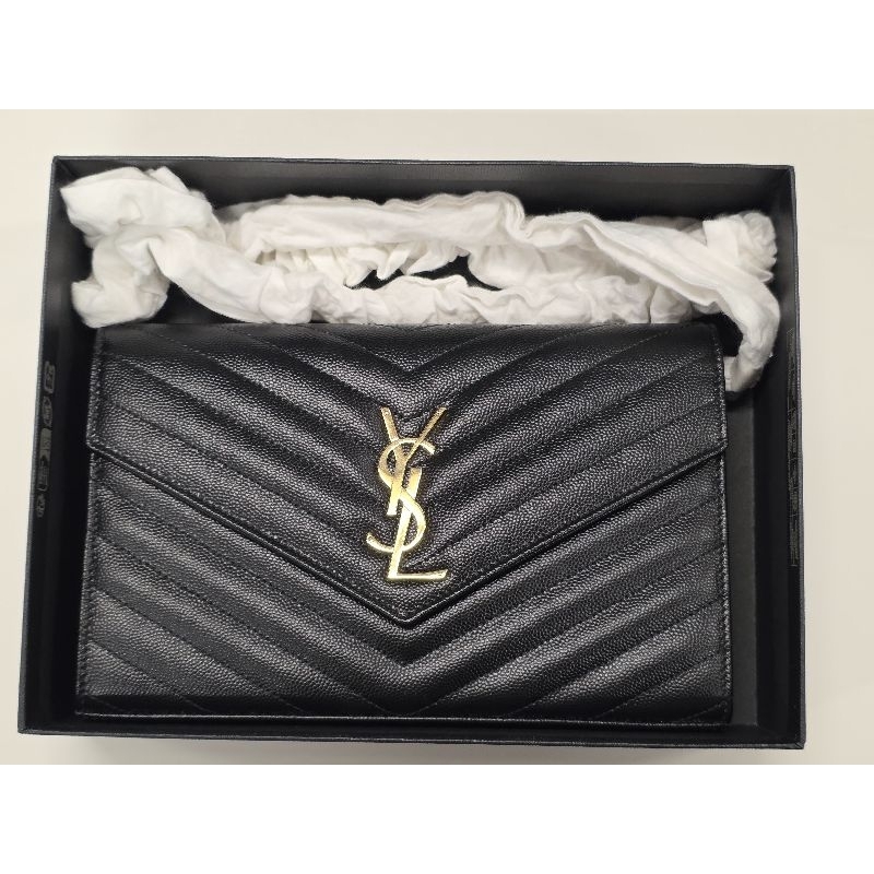 กระเป๋า ysl woc 9" ดำ อะไหล่ทอง มือสอง สภาพดี | Shopee Thailand