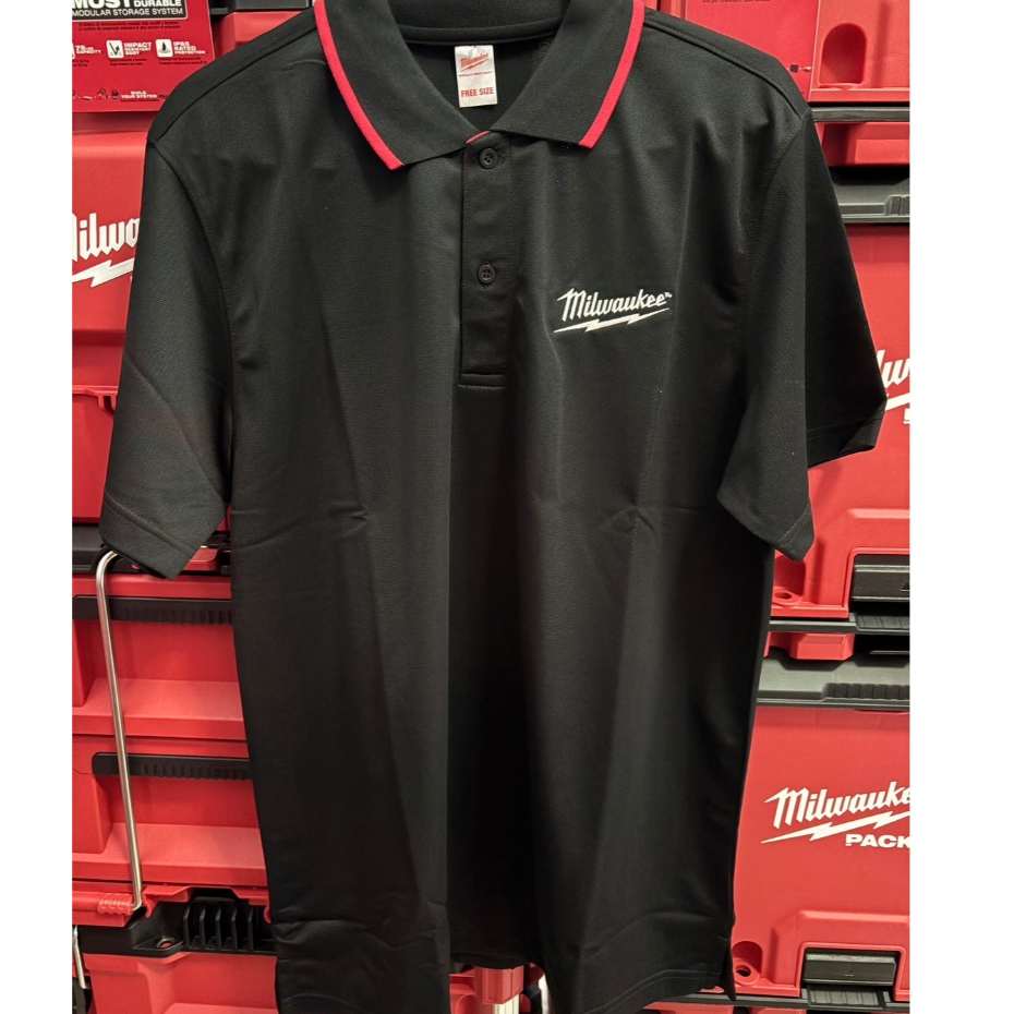 MILWAUKEE เสื้อโปโลคอปก ฟรีไซส์ สีดำ Black Edition (Limited) | Shopee ...