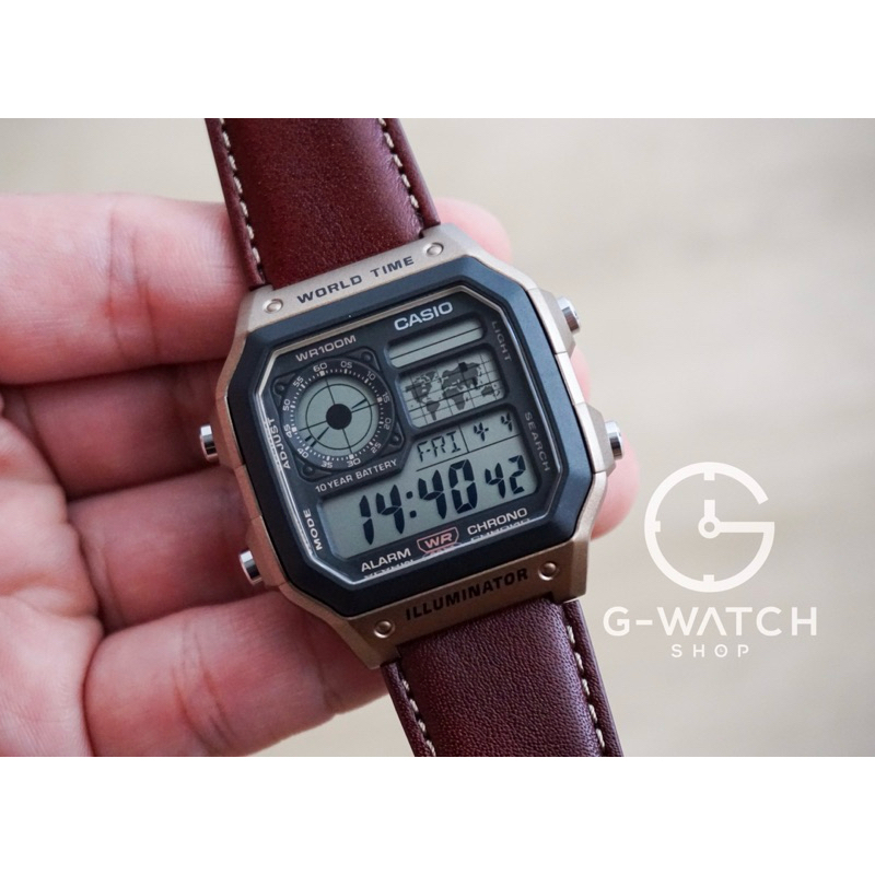[มีสินค้าพร้อมจัดส่ง] CASIO Digital Leather Strap AE-1200WHL-5AV, AE-1200WHL-5A, AE-1200WHL-5 ...