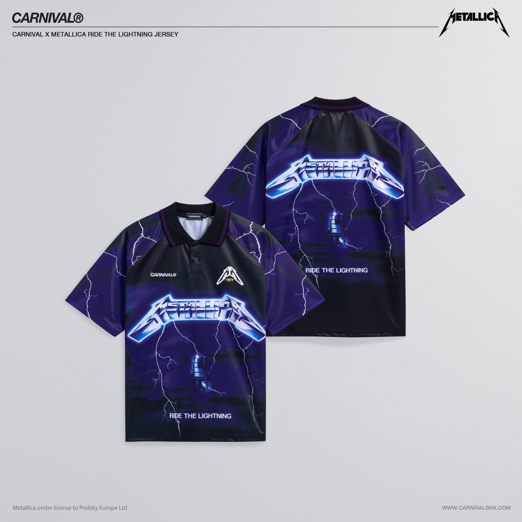 CARNIVAL X METALLICA RIDE THE LIGHTNING JERSEY ของแท้ 💯💯💯 พร้อมส่ง ...