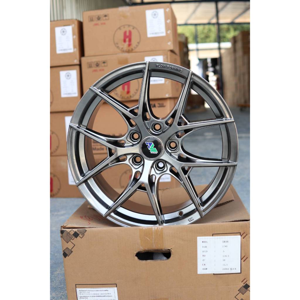 ล้อแม็ก ลาย ก้านวาย/BBS AW08 ขนาด 17X8.0 5 รู 114.3 ออฟ 38 สีไฮเปอร์ ...