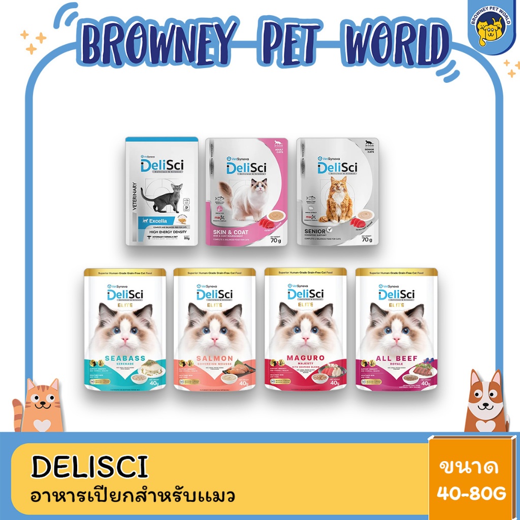 [1โหล12ซอง] DeliSci - เว็ทซินโนว่า อาหารเปียกแมว ขนาด 40-80g | Shopee ...