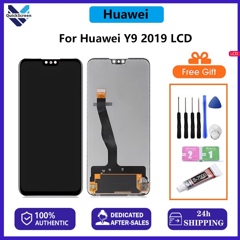 [QuickScreen] ชุดประกอบหน้าจอสัมผัส LCD ต้นฉบับสำหรับ Huawei Y9 2019 ...