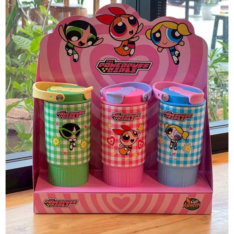 พร้อมส่ง แก้วสแตนเลส Cafe Amazon x Powerpuff Girls | Shopee Thailand