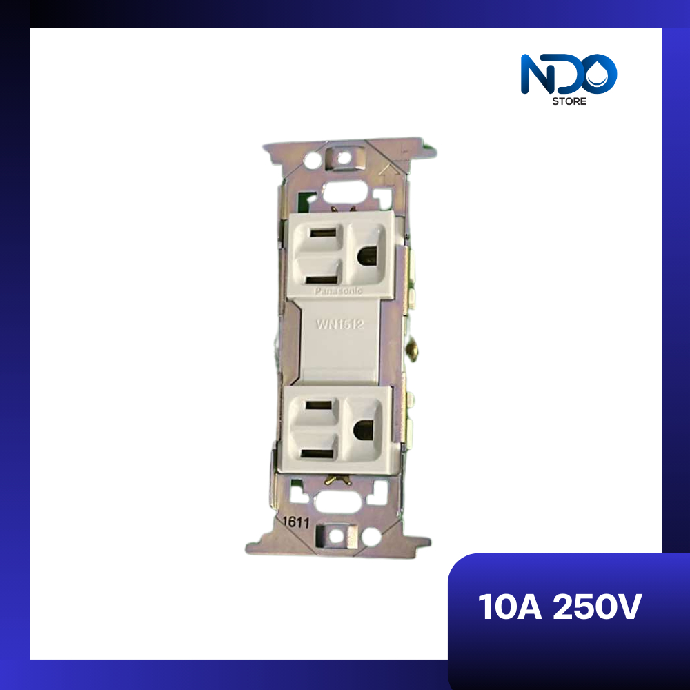Panasonic WN 1512-7 ป็นเต้ารับคู่ (Duplex Receptacle) แบบมีสายดิน 3 ขา ...