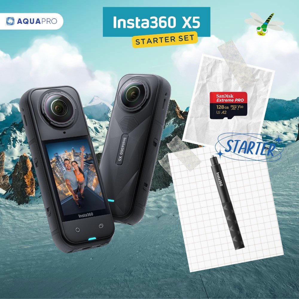 Insta360 X5 Starter Set ประกันศูนย์ไทย Insta360 X5 Action Camera 8K 360 Action Cam | Shopee Thailand