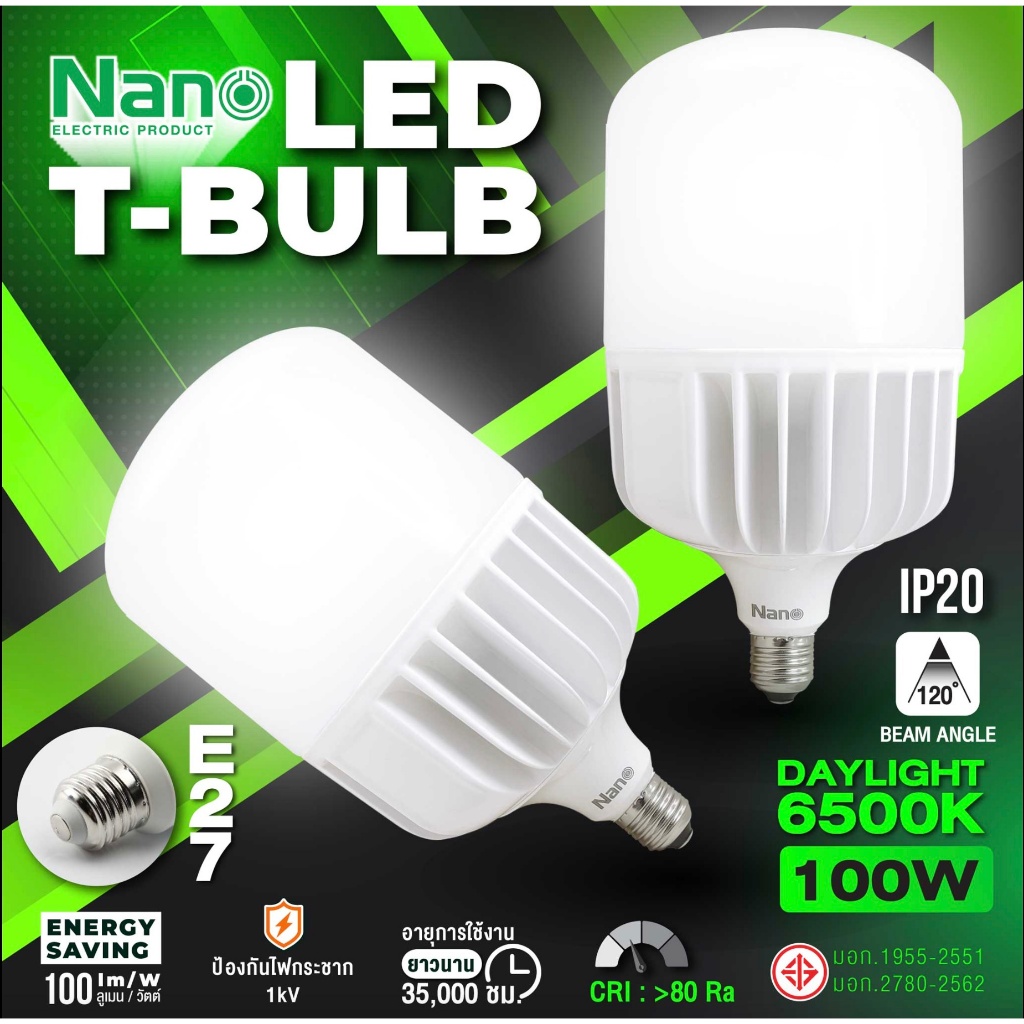 NANO LED T-Bulb หลอดประหยัดไฟแอลอีดี ขั้ว E27 Warm White /Daylight รุ่น ...