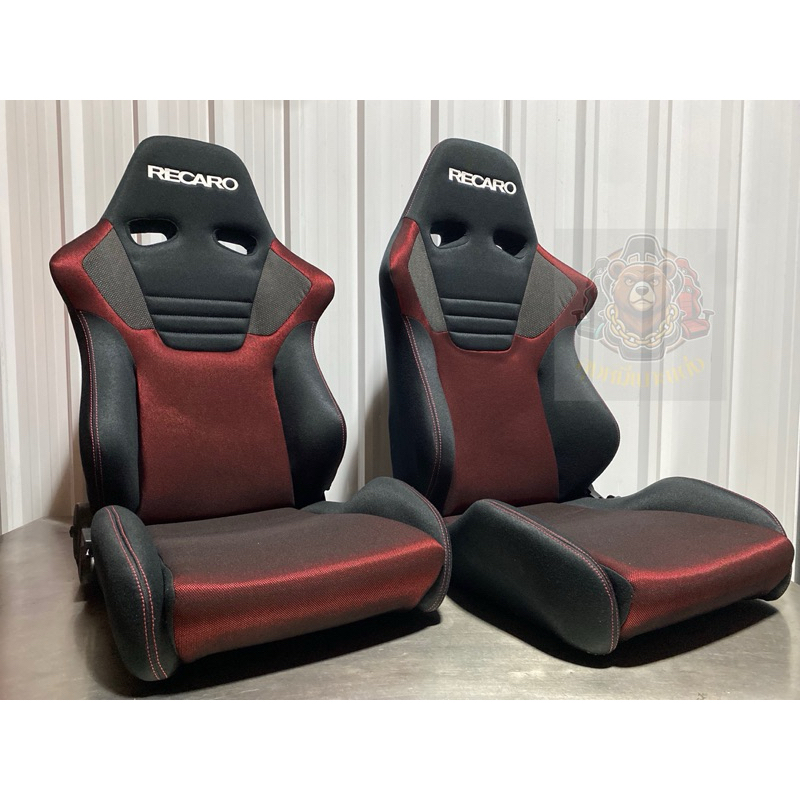 เบาะ RECARO SR6 งานผ้า สีดำ-แดง แถมรางสไลด์ | งานเบาะผ้า สีดำ-แดง ...