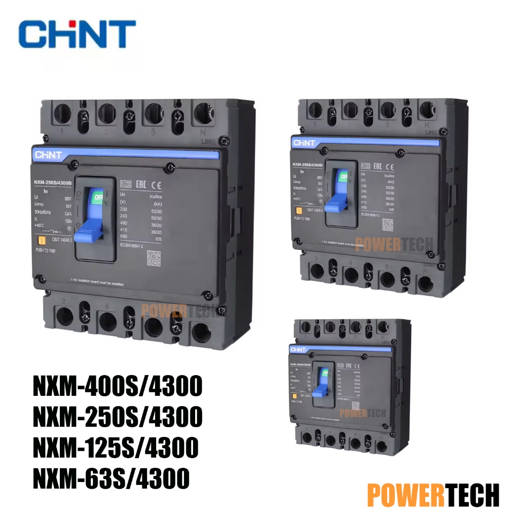 4P CHINT NXM 250S 125S 63S /4300 35kA เซอร์กิตเบรกเกอร์ เบรกเกอร์ เบรกเกอร์ เบรกเกอร์ไฟ NXM ...