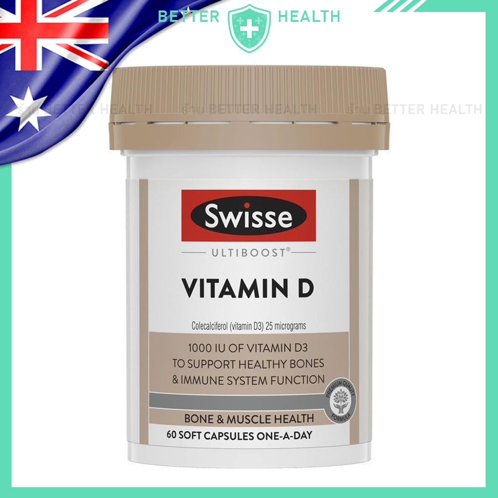 SWISSE Vitamin D 1000 IU (25 mcg) 60 Capsules วิตามินดีเพื่อสุขภาพ | Shopee Thailand