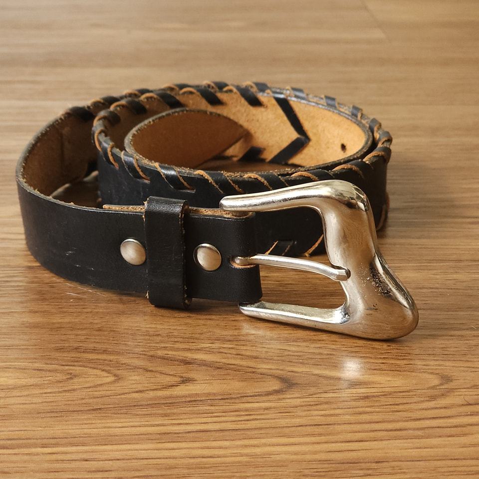 Vintage Melting Buckle Belt สายหนังแท้ มีตำหนิถลอก | Shopee Thailand