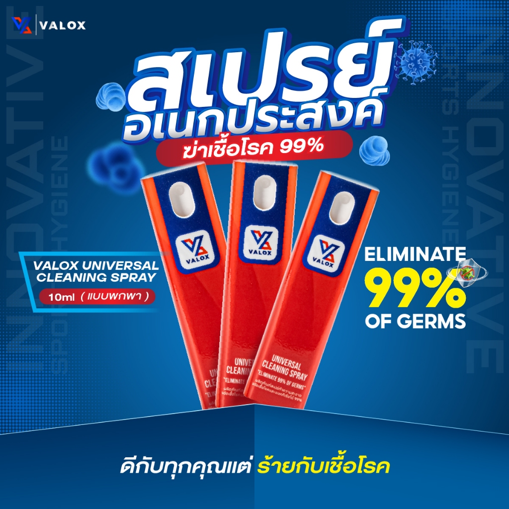 Valox 3 pack Universal Cleaning Spray 10ml. (แบบพกพา) สเปรย์อเนกประสงค์ ...