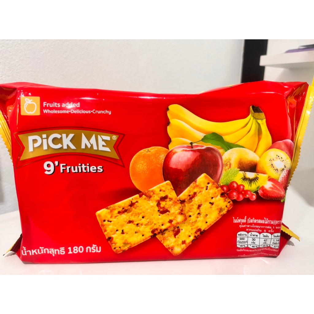 พิคมี ไนน์ฟรุตตี้ บิสกิตรสผลไม้รวม 180 กรัม Pick Me 9' Fruities Biscuit ...
